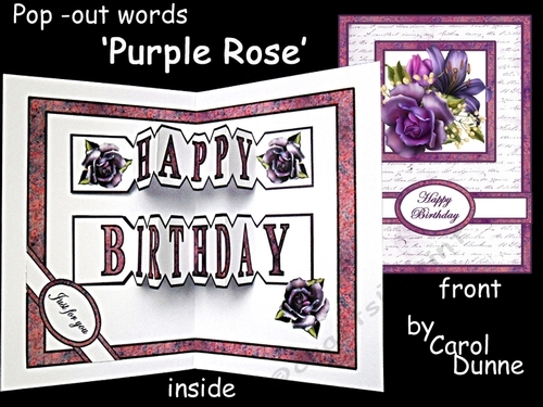 Pop-out words Purple Rose - CUP827132_173 | Craftsuprint