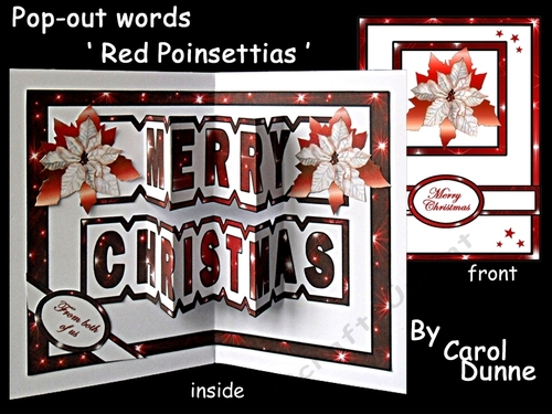Pop-out words Red Poinsettias - CUP827692_173 | Craftsuprint