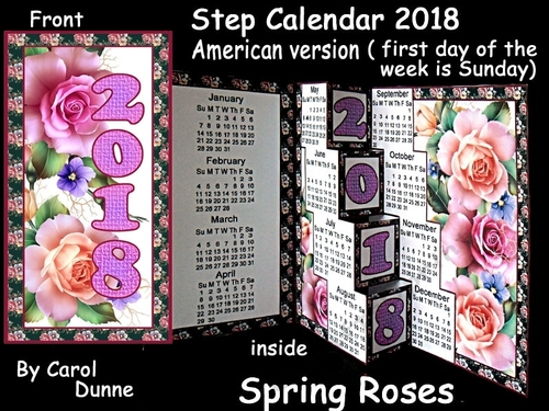 Step Calendar Spring Roses American version - CUP828013_173 | Craftsuprint