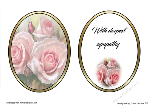 Insert Pink Roses Sympathy - CUP908251_173 | Craftsuprint
