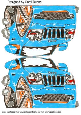 Blue Car Shaped Card - CUP96609_173 | Craftsuprint