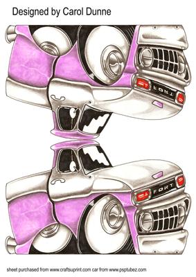 Pink Car Shaped Card - CUP96610_173 | Craftsuprint