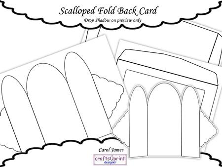 Scalloped Fold Back Card Template - CUP197466_1010 | Craftsuprint