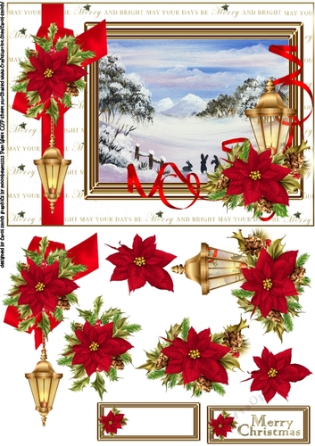 Rabbits enjoying the snow decoupage - CUP1003813_1209 | Craftsuprint