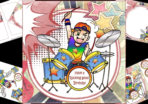 8x8 Rocking good birthday wishes - CUP1030896_1209 | Craftsuprint