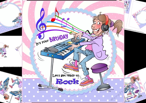 8x8 Rockin birthday wishes mini kit - CUP1155470_1209 | Craftsuprint