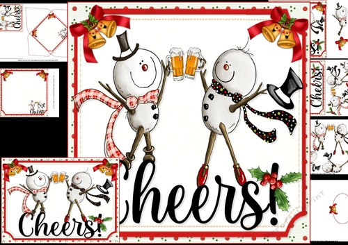 Snowman cheers 8x8 & A5 mini kit - CUP1166241_1209 | Craftsuprint