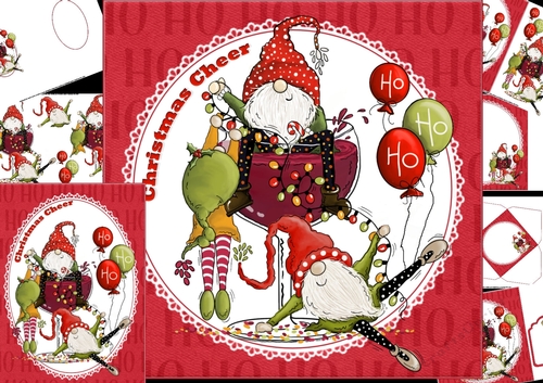 HO HO HO Christmas cheer Gnome 2 8x8 & A5 mini kit - CUP1173331_1209 ...