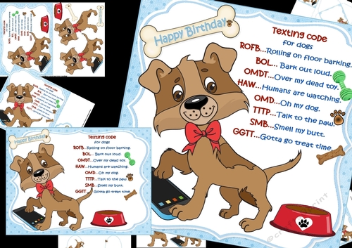 Texting code for dogs 8x8 & A5 mini kit - CUP1183620_1209 | Craftsuprint