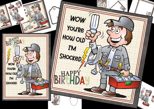 Electric birthday wishes 7x7 & A5 mini kit - CUP1190842_1209 | Craftsuprint