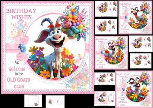 7x7 Welcome to the old goats club ladies, choice of four mini kit ...