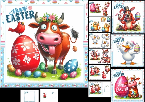 7x7 Happy Easter on the farm choice of four mini kit - CUP1365542_1209 ...