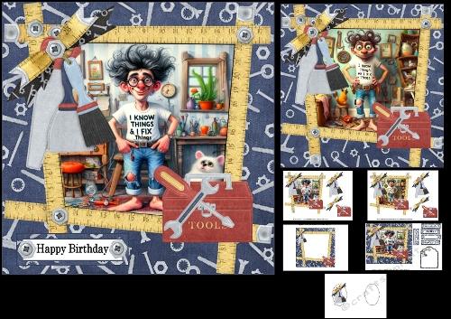 7x7 Comical Mr. Fix it choice of two mini kit - CUP1372821_1209 ...