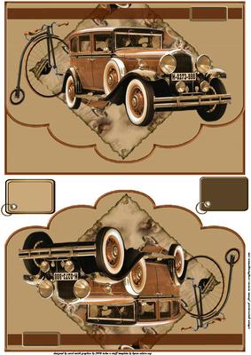 Vintage Car Envelope Front - CUP210755_1209 | Craftsuprint