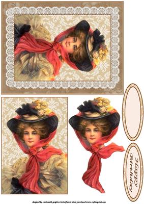 The Vinage Lady Decoupage - CUP245452_1209 | Craftsuprint