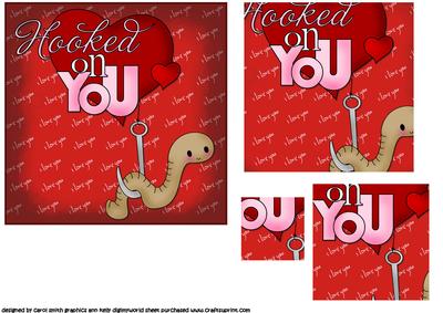 Hooked on You Valentines Pyramid - CUP290450_1209 | Craftsuprint