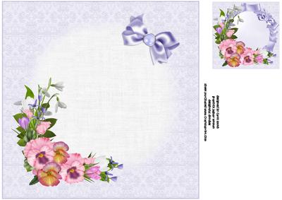 8x8 Spring Flowers on Lavender Insert Plate - CUP313251_1209 | Craftsuprint