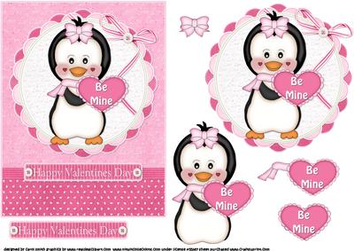 Cute Penguin Be Mine Valentine - CUP385886_1209 | Craftsuprint