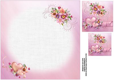 8x8 Floral Hearts Insert Plate - CUP393250_1209 | Craftsuprint