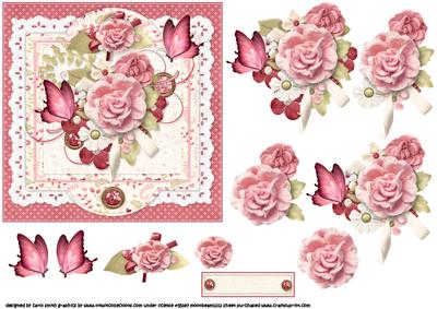 Shabby Chic Vintage Roses and Butterflies Decoupage - CUP394760_1209 ...