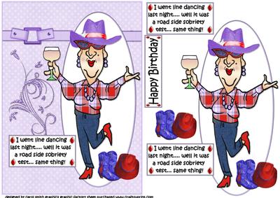 Edna Goes Line Dancing Quick Card - CUP459019_1209 | Craftsuprint