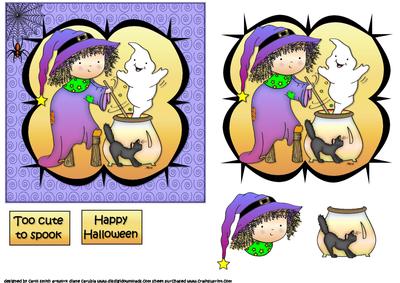 Too Cute to Spook Halloween Quick Card - CUP461485_1209 | Craftsuprint