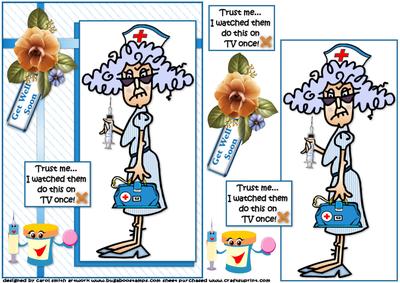 Nurse Stella Get Well Soon Quick Card - CUP464218_1209 | Craftsuprint