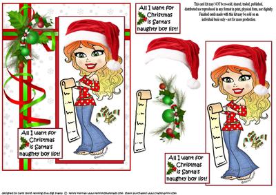 Teen Diva Christmas Quick Card - CUP471291_1209 | Craftsuprint