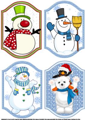 Four Christmas Snowman Theamed Shaped Toppers - CUP472124_1209 ...