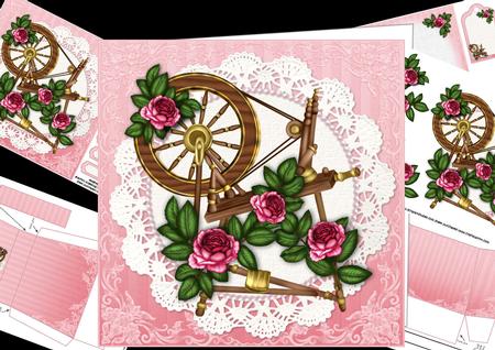 8x8 Spinning Wheel with Roses Mini Kit - CUP578755_1209 | Craftsuprint