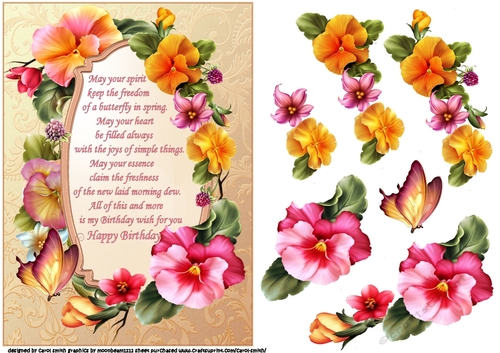 Spring pansy with verse - CUP714948_1209 | Craftsuprint