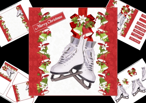 7x7 Christmas ice skates mini kit - CUP823625_1209 | Craftsuprint