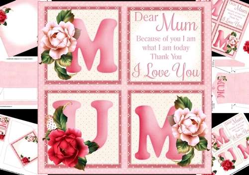 8x8 I love you mum mini kit - CUP957574_1209 | Craftsuprint