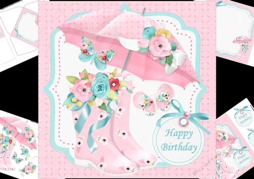 8x8 spring wellies mini kit - CUP972934_1209 | Craftsuprint
