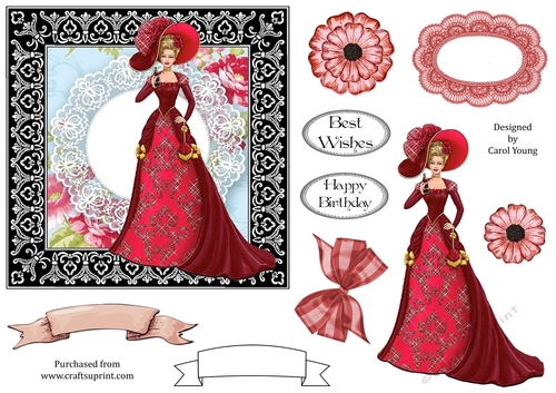 Elegant Lady Card Front 1 - CUP1020386_1827 | Craftsuprint