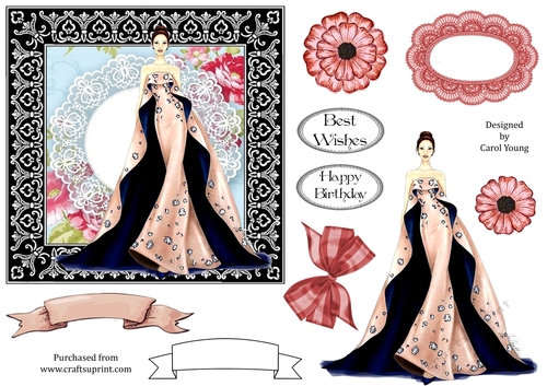 Elegant Lady Card Front 4 - CUP1020393_1827 | Craftsuprint