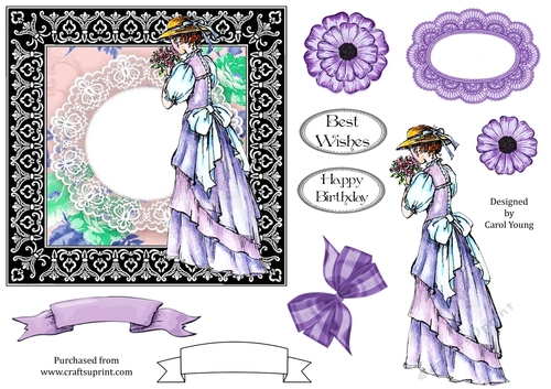 Elegant Lady Card Front 9 - CUP1020406_1827 | Craftsuprint