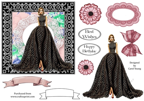 Elegant Lady Card Front 12 - CUP1020409_1827 | Craftsuprint