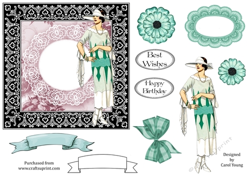 Elegant Lady Card Front 15 - CUP1020559_1827 | Craftsuprint