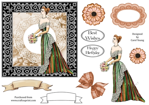 Elegant Lady Card Front 17 - CUP1020561_1827 | Craftsuprint