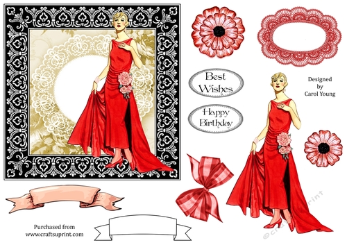 Elegant Lady Card Front 20 - CUP1020564_1827 | Craftsuprint