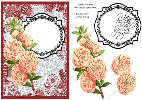 Orange Flower Card Front - CUP1020726_1827 | Craftsuprint