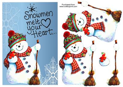 Snowmen Melt Your Heart Topper - CUP372440_1827 | Craftsuprint