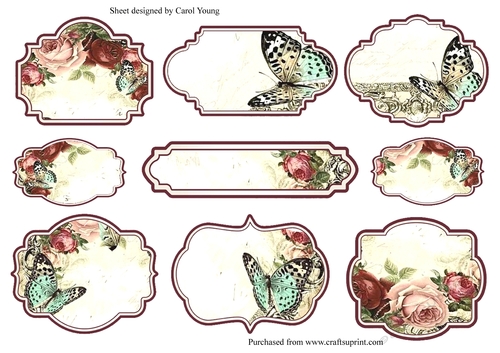 Blue Butterfly Labels - CUP960088_1827 | Craftsuprint