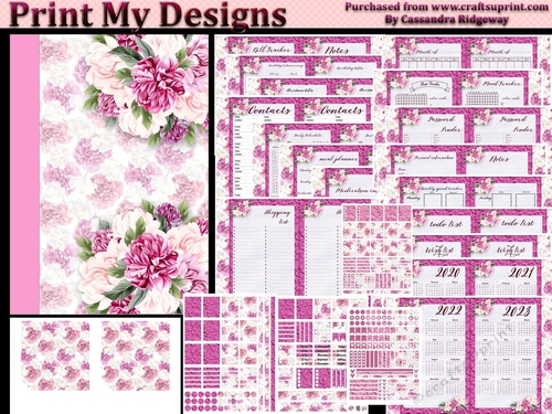 Pink Flower Planner & Journal Diary - CUP968442_1121 | Craftsuprint