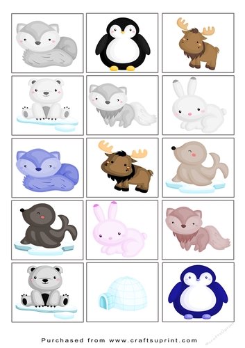 Christmas Tags/Labels Arctic Animals - CUP1178808_59450 | Craftsuprint