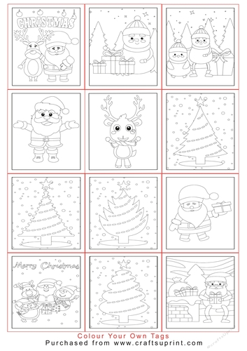 Colour your own Christmas Tags/Labels - CUP1179769_59450 | Craftsuprint