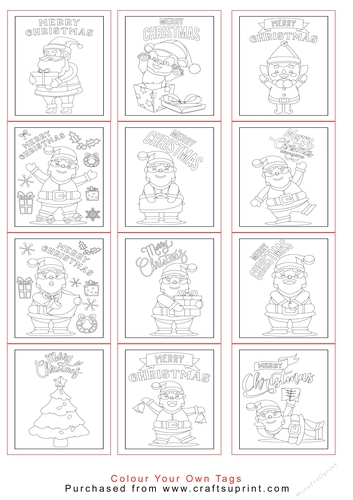 Colour your own Christmas Tags/Labels - CUP1179772_59450 | Craftsuprint