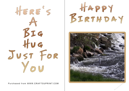 No Cut Just Print Birthday Card - Big Hugs - CUP1182018_59450 ...