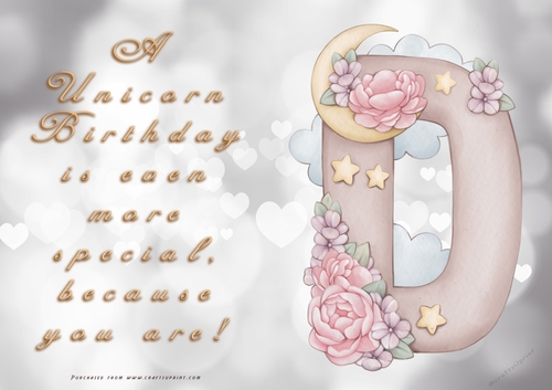 NCJP - A Unicorn Birthday - Letter D - CUP1194537_59450 | Craftsuprint